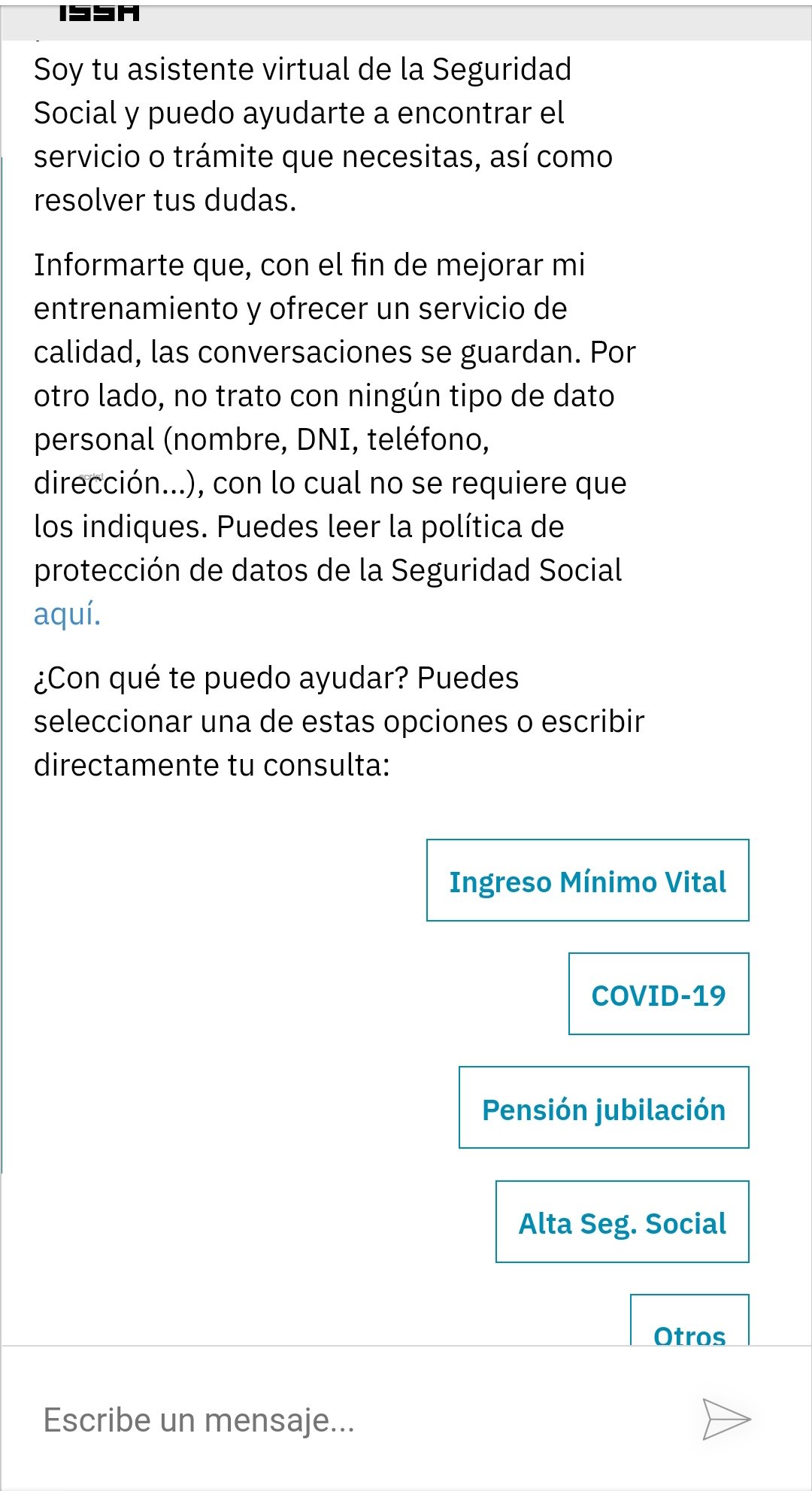 ISSA el nuevo asistente virtual de la seguridad social - Ayuda Sepe