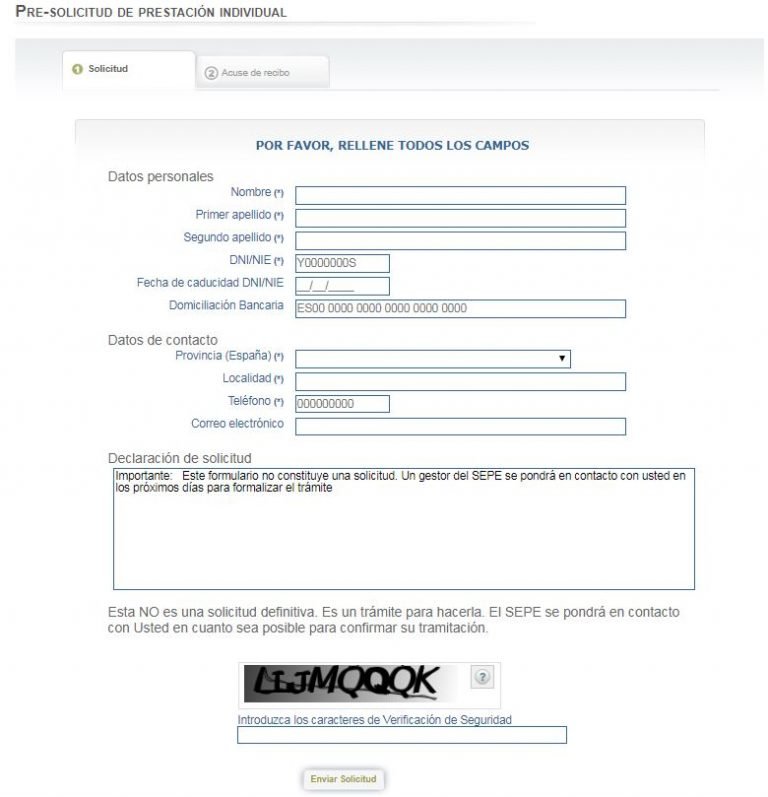 Pre solicitud por prestación individual en 1 minuto, renaudar ...